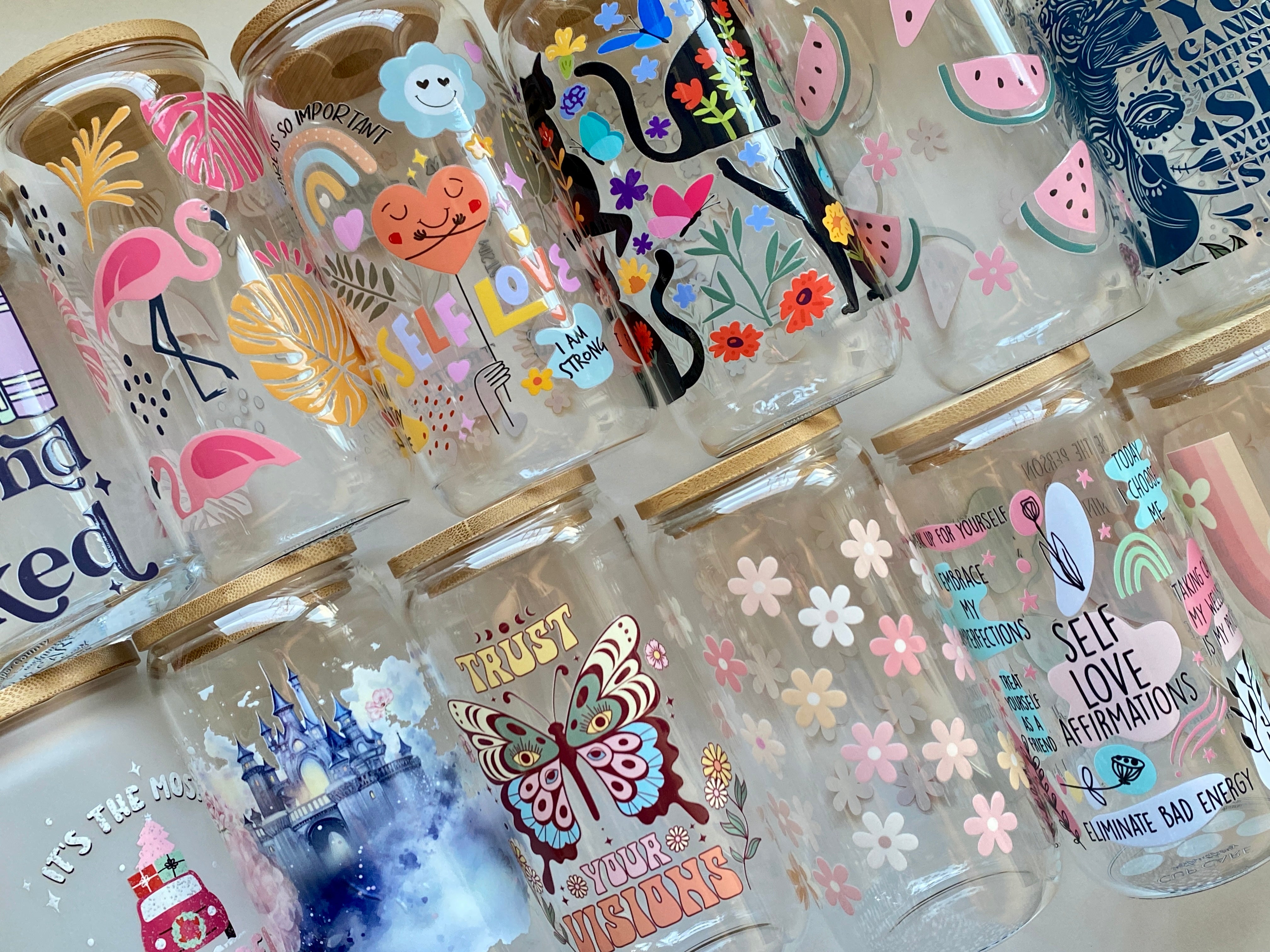 Glass Cups - Uniquely Decorated Handcrafted Drinkware by Paper County